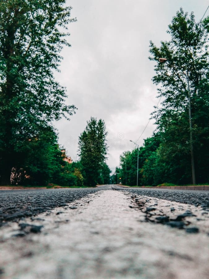 The Road Around the Greenery. Stock Photo - Image of city, greenery ...
