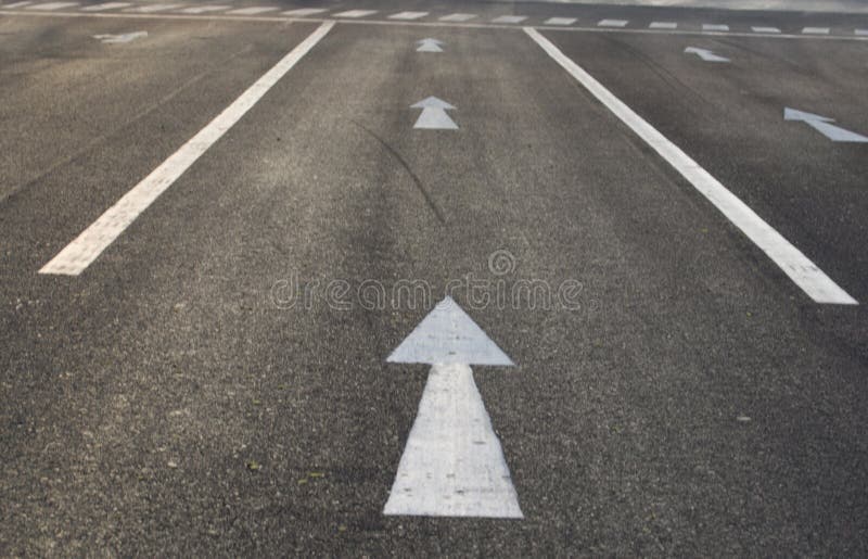 Road with arrow. stock image. Image of street, drive - 58197763