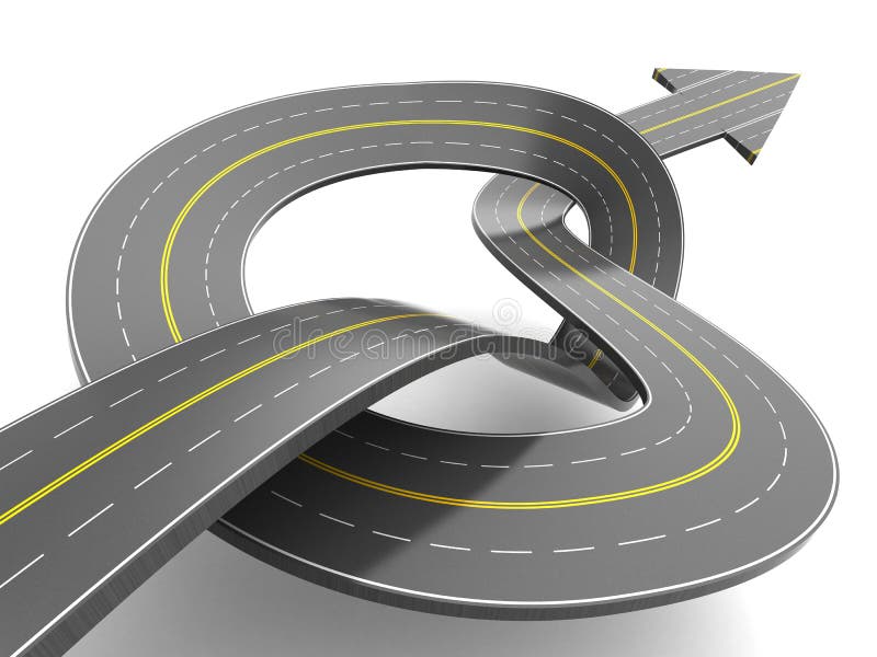 Road with arrow stock illustration. Illustration of hard - 75936143