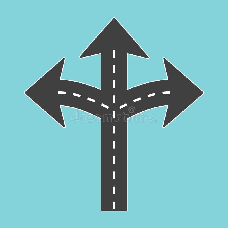 Road with arrow directions stock vector. Illustration of highway ...