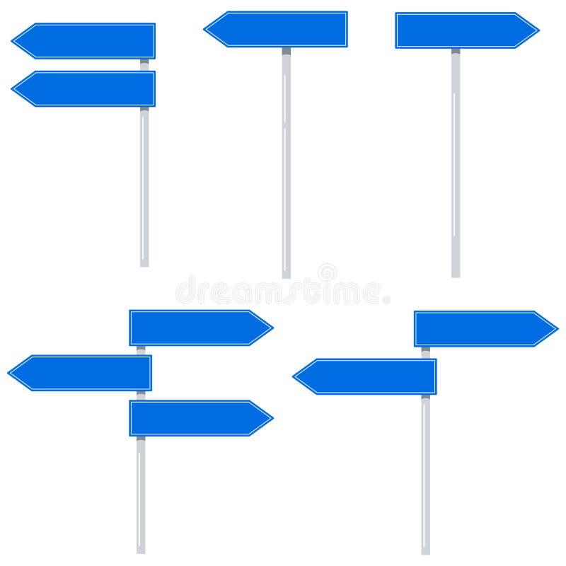 One Way Traffic Road Sign White Arrow Blue Background Stock ...