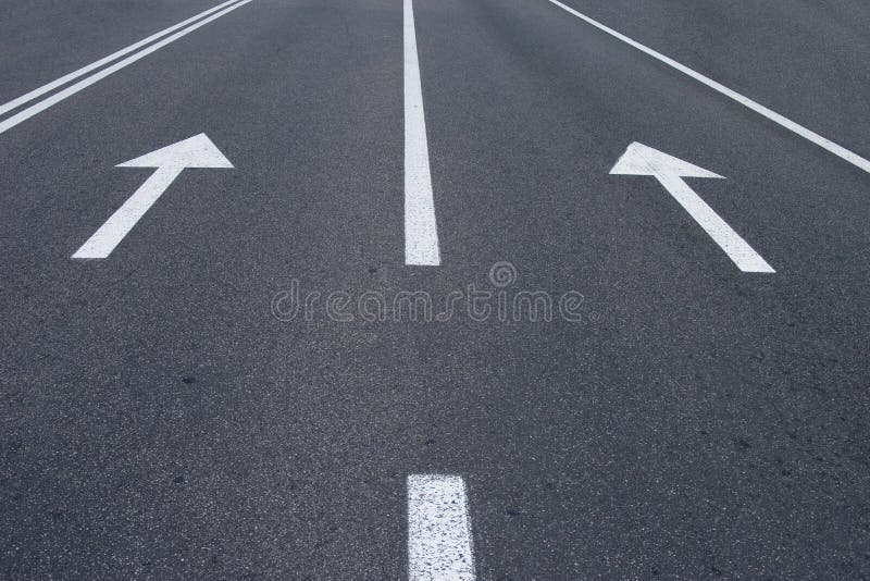 Arrows on the road stock image. Image of sign, indicate - 4574291