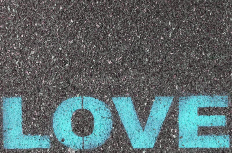 Road Asphalt Texture. Bitumen Structure with Painted Love Word Stock ...