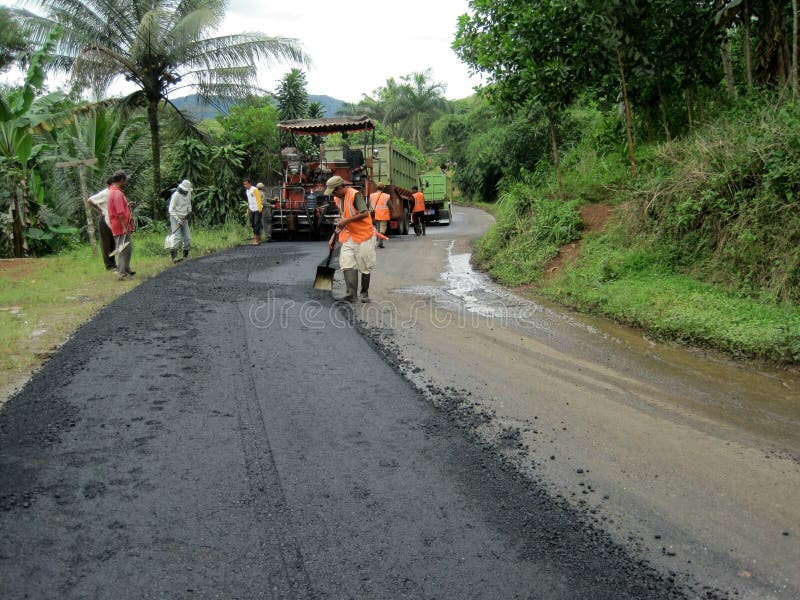 Road Asphalting in South Cianjur District Editorial Stock Photo - Image ...