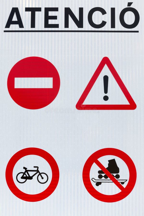 Road Attention signs stock photo. Image of security, careful - 67319084