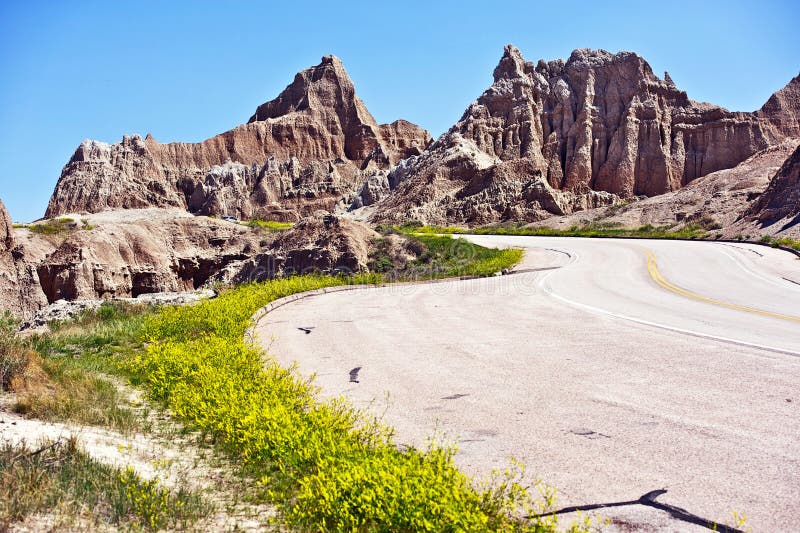 Road in the Badlands stock image. Image of pinnacles - 27877665
