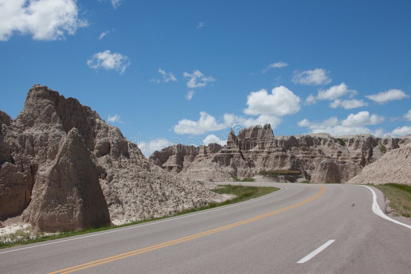 Road through the Badlands stock image. Image of formation - 33476169