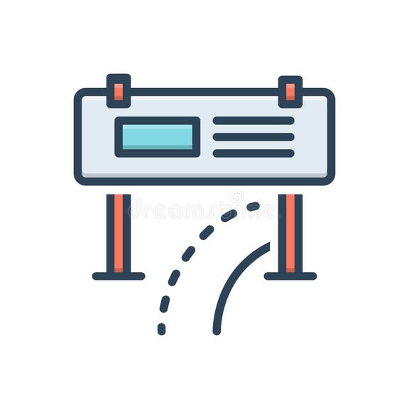 Color Illustration Icon for Road Banner, Reclame and Advertisement ...