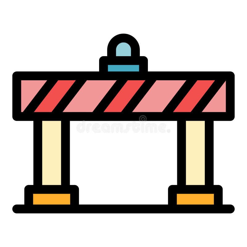 Road Barrier Gate Icon Color Outline Vector Stock Illustration ...