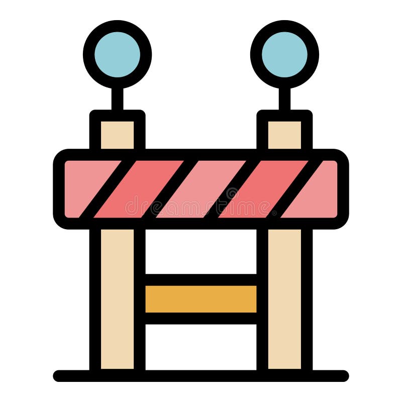 Road Barrier Icon Color Outline Vector Stock Vector - Illustration of ...