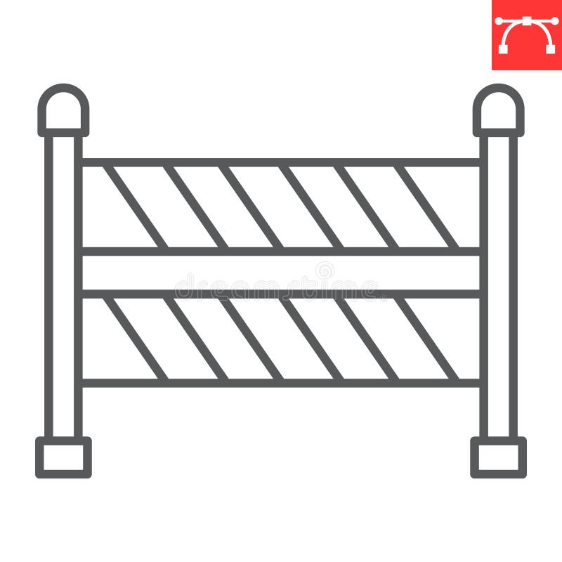 Road barrier line icon stock vector. Illustration of construction ...
