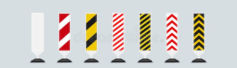 Road Barrier Post Collection Stock Vector - Illustration of alert ...
