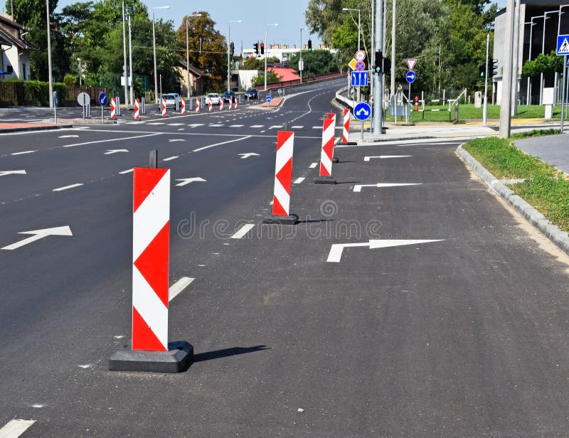 Road Barriers on the Street Stock Photo - Image of decisions, closed ...