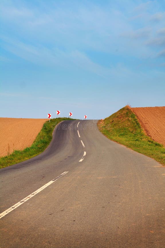 Road bend stock photo. Image of hill, travel, field, fields - 3513172
