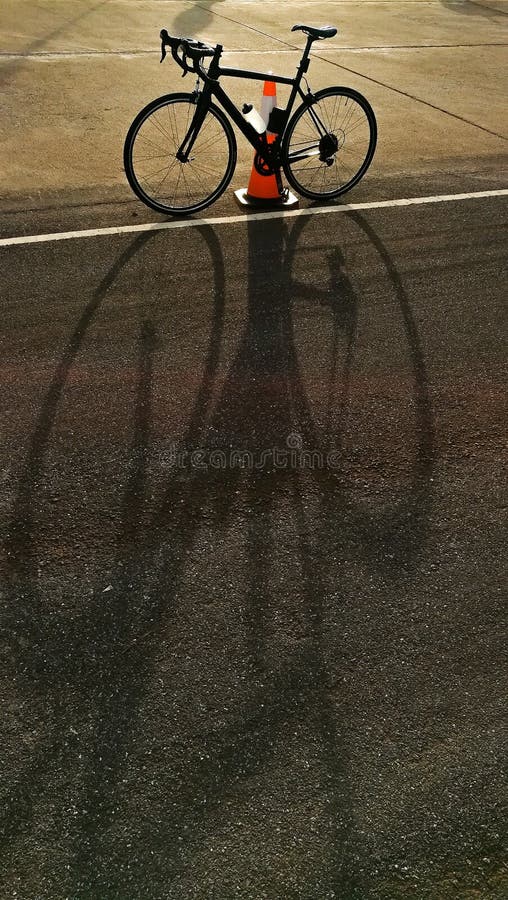 Road Bike Park on Traffic Cone Stock Image - Image of race, lifestyle ...