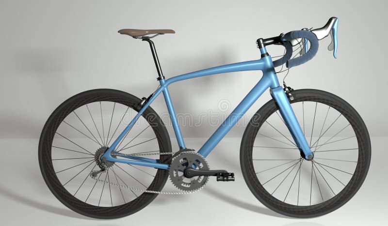 Road Bike Side View. 3D Illustration Stock Illustration - Illustration ...