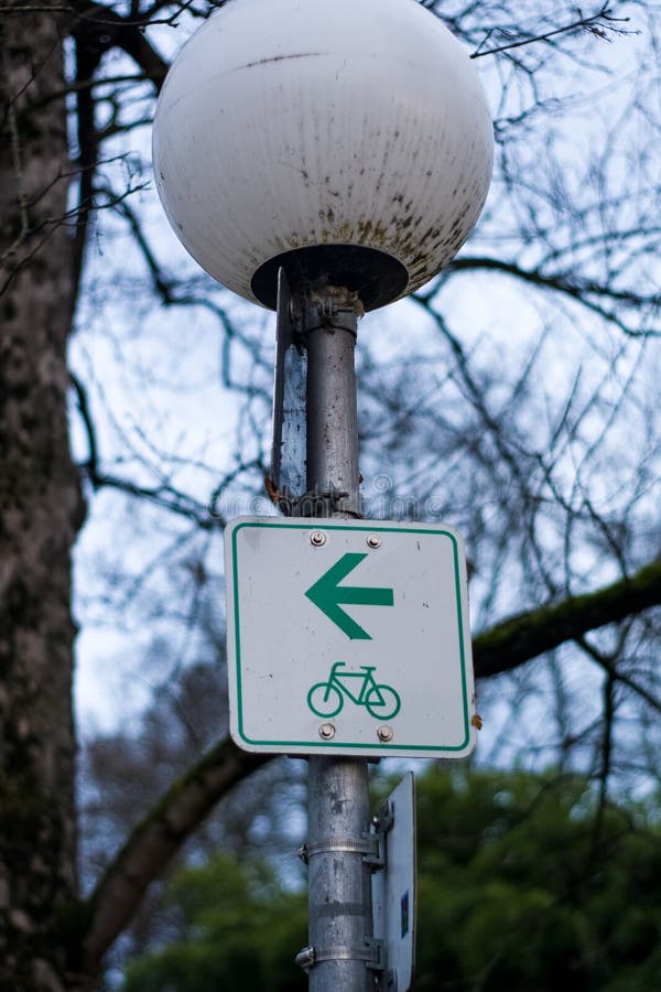 Road Bike Sign in the Park. Square White Index. Stock Photo - Image of ...