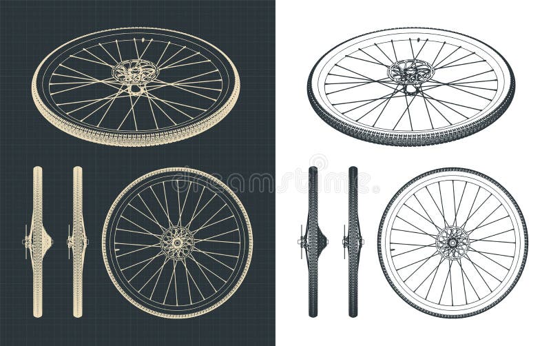 Road bike wheel blueprints stock vector. Illustration of outdoor ...
