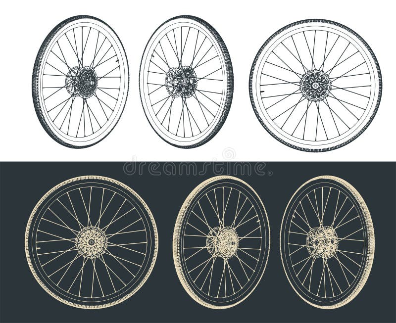 Road bike wheel blueprints stock vector. Illustration of outdoor ...