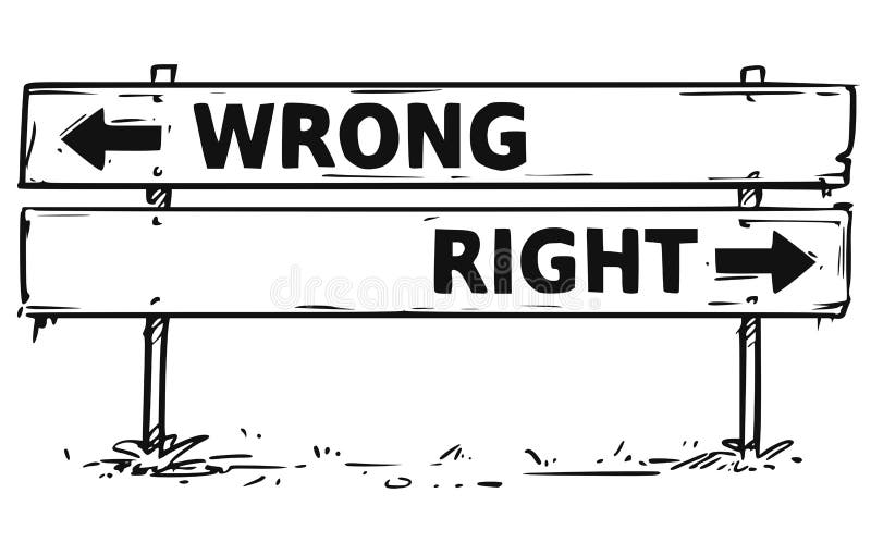 Road Sign: Right Way / Wrong Way Stock Illustration - Illustration of ...