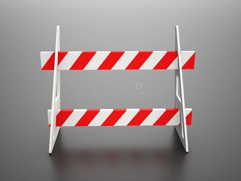 Red and White Striped Concrete Road Barrier Stock Image - Image of edge ...