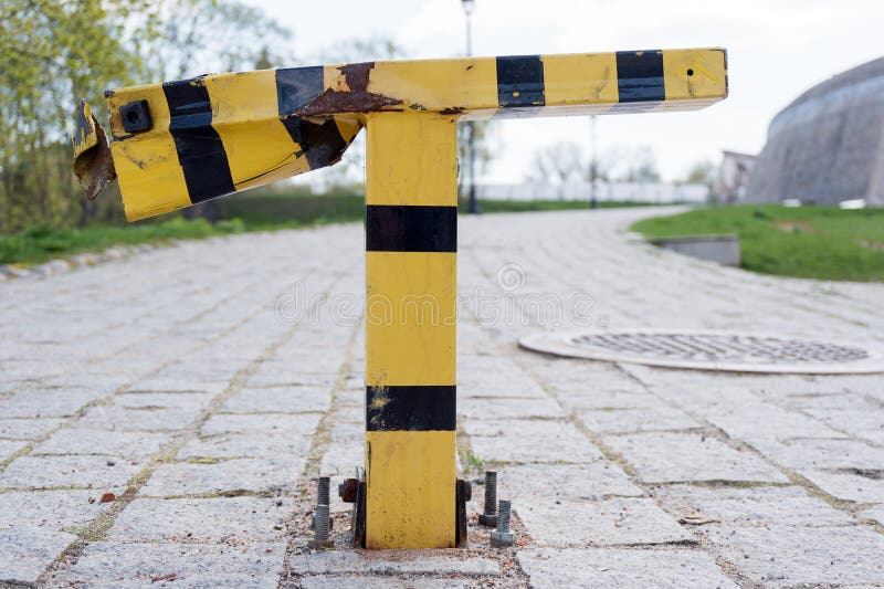 Road block stock image. Image of street, damaged, sign - 91965929