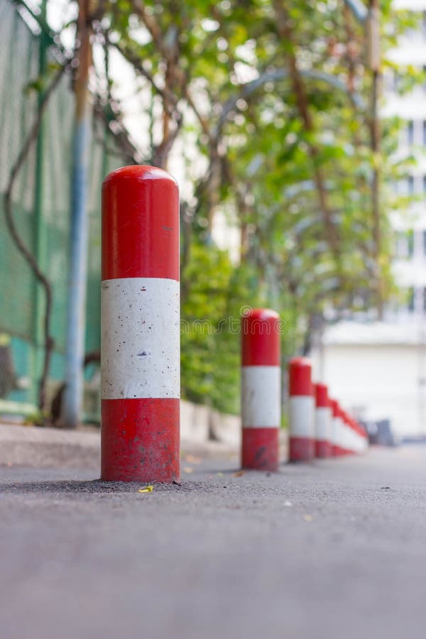 Road block pole stock image. Image of sign, pavement - 65675155