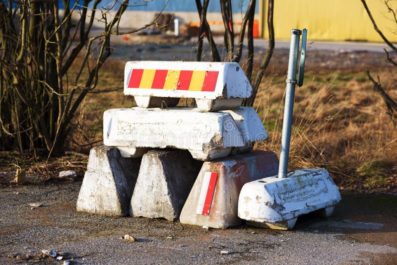 Road blocks stock photo. Image of stack, obstruction - 66826262