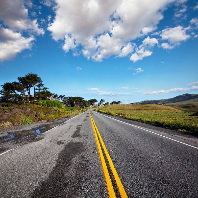 Road in blue stock image. Image of dividing, cloud, direction - 54185155