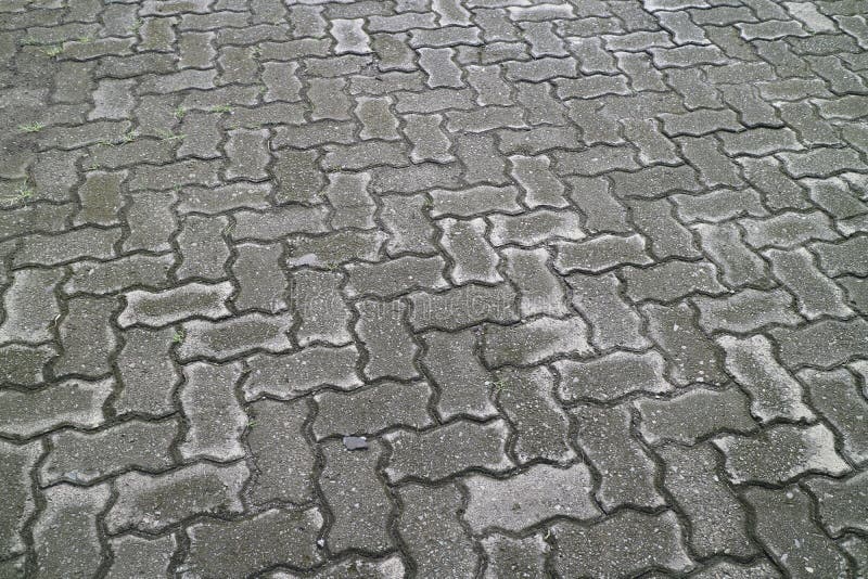 Road with Brick Paving Cover Stock Photo - Image of hatch, floor: 249383732