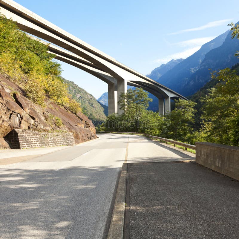 Road bridge stock image. Image of woods, green, mountain - 26960497