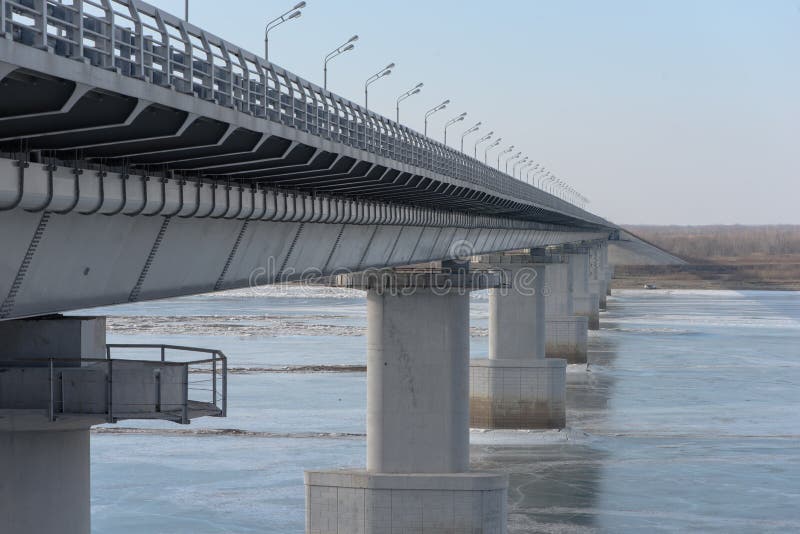 Road Bridge Across The River Stock Image - Image of lake, building ...
