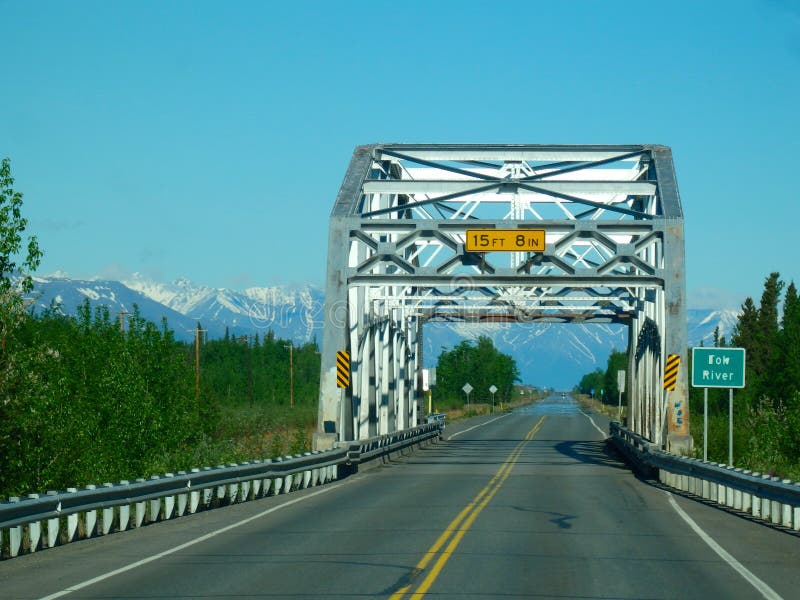 Road bridge in alaska stock photo. Image of architecture - 48408390