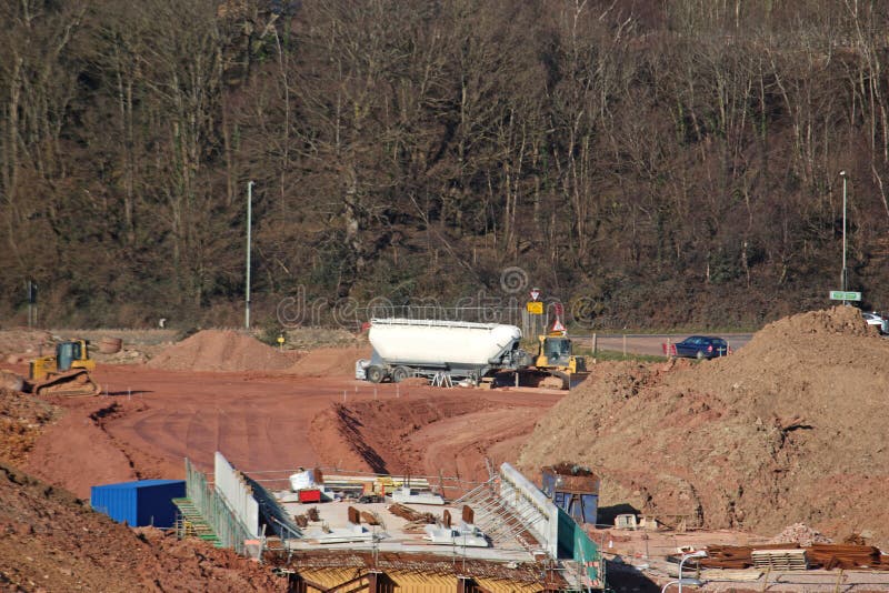 Road Bridge Under Construction Stock Image - Image of heavy, beam ...