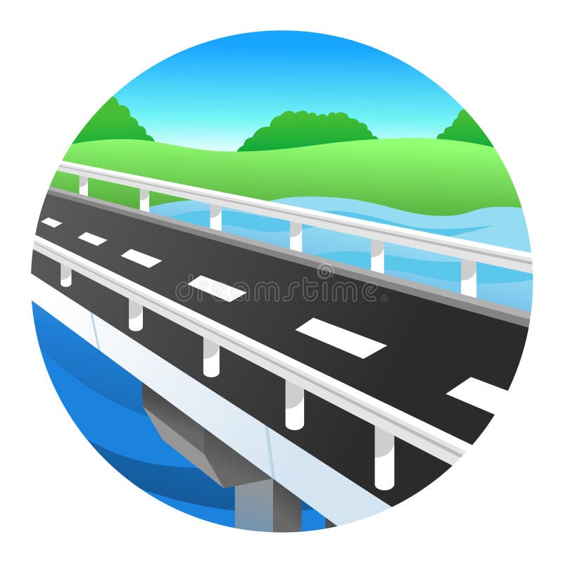 Bridge In Circle Logo Template, Flat Design Stock Vector - Illustration ...