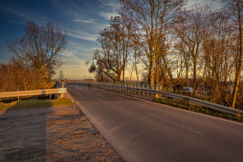 Road Bridge, Connecting Two River Banks. Stock Photo - Image of road ...