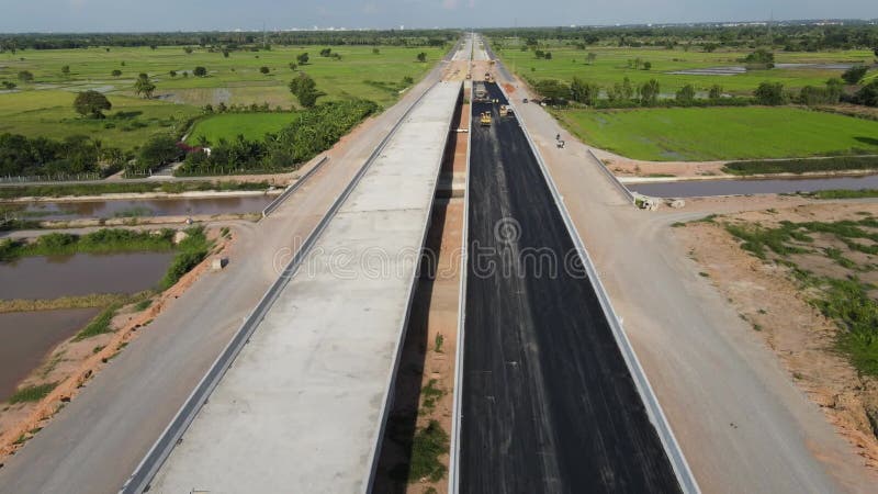 A Road and Bridge Construction Site. Stock Footage - Video of repair ...