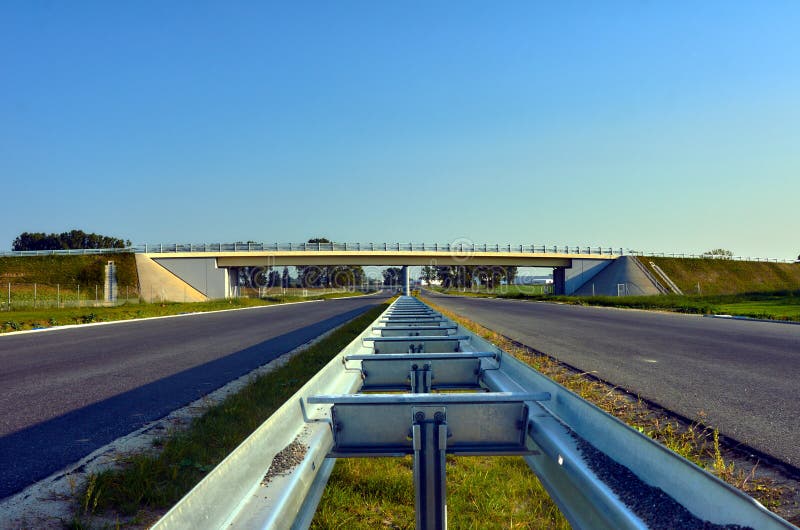 Road Bridge Over the Highway Under Construction Stock Image - Image of ...