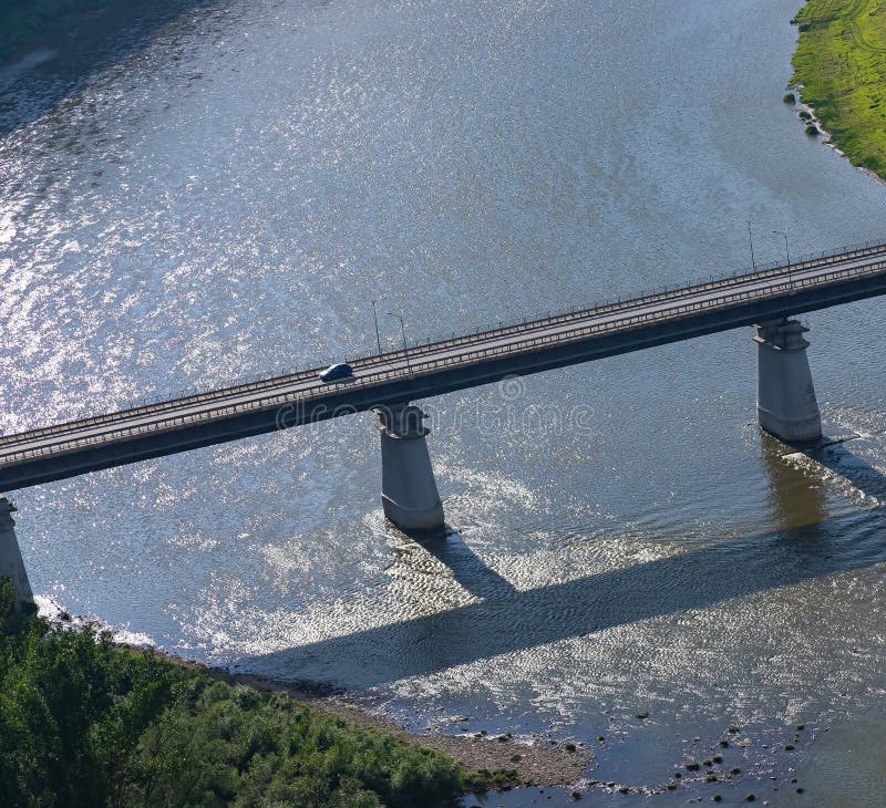Road Bridge Over the River Top View Water Stock Photo - Image of ...