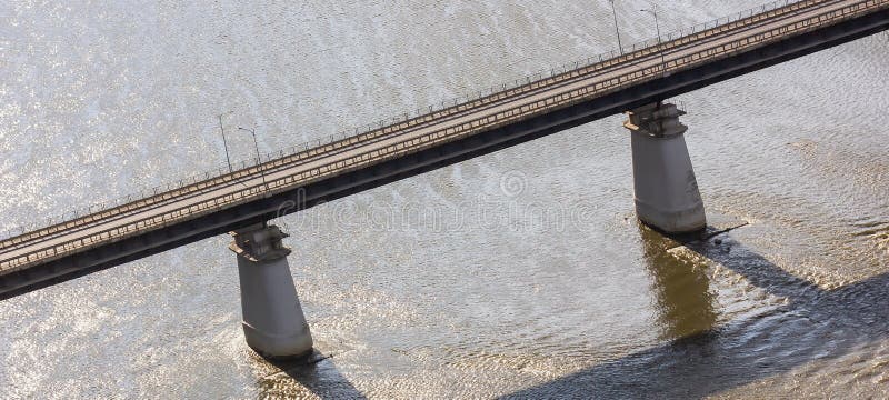 Road Bridge Over the River Top View Water Stock Image - Image of motion ...