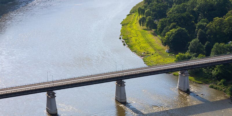 Road Bridge Over the River Top View Water Stock Photo - Image of ...