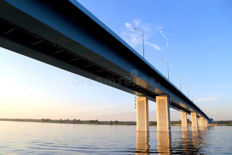 Road Bridge Over the Volga River, Yaroslavl, Russia Stock Photo - Image ...