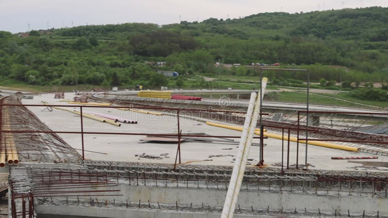 Railway Overpass Construction Stock Video - Video of railroad, columns ...