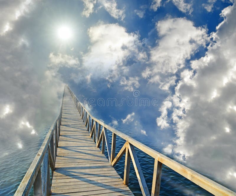 Road Bridge To Hevesn Paradise Sun Clouds Stock Image - Image of high ...