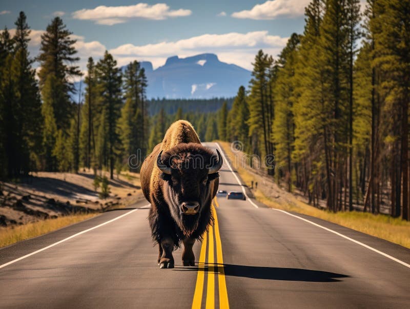 Road Buffalo stock illustration. Illustration of mammal - 293688806
