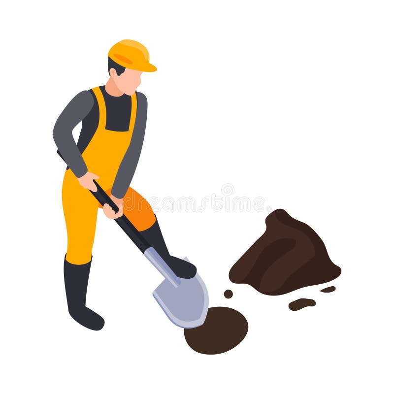 Road Builder Digging Composition Stock Vector - Illustration of site ...