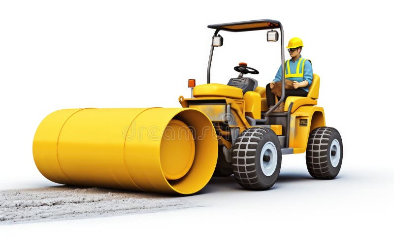 Road Building Construction Site Engineer Work with Worker and Yellow ...