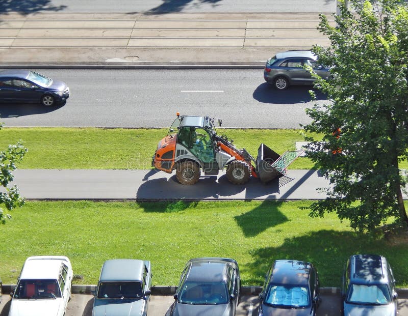 Road-building works editorial stock image. Image of engineering - 104263394