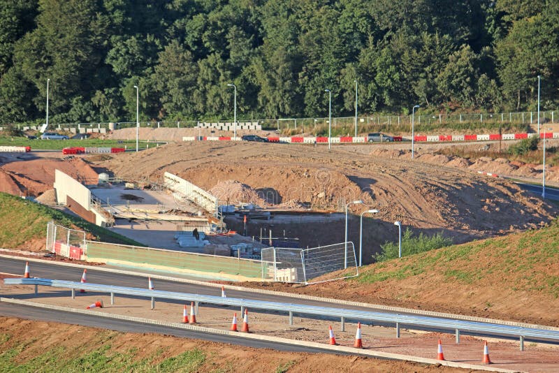 Road Bypass Construction Site Stock Photo - Image of concrete, boom ...