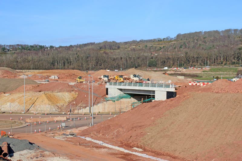 Road Bypass Roundabout Construction Stock Image - Image of stone, bank ...